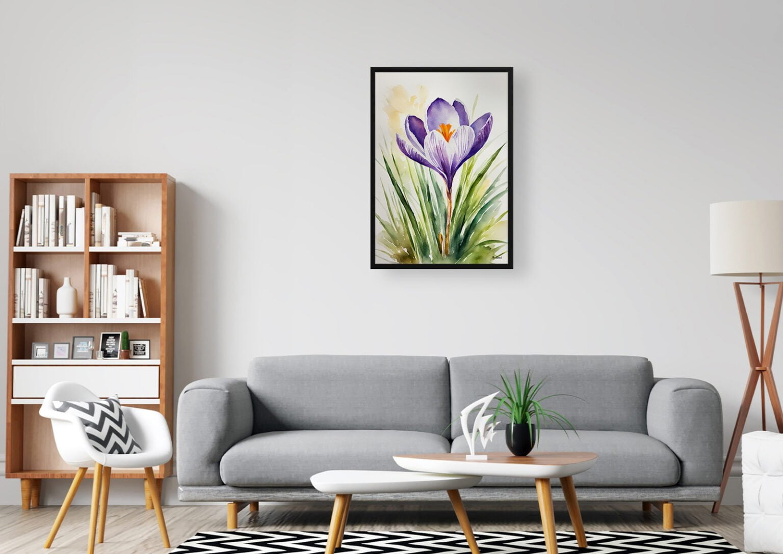 Meadow Saffron Watercolour Botanical Art Print - Crocus Framed Plant ...