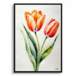 African Marigold Watercolour Botanical Art Print - Tagetes Cinnabar ...