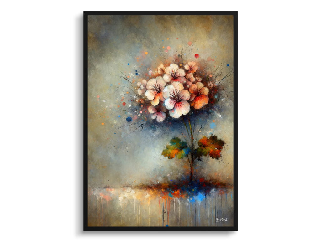 Geranium (Pelargoniums) Oil Painting Art Print - Whimsical Modern ...