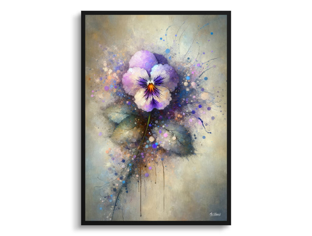 Sweet Violet (Viola odorata) Oil Painting Art Print - Whimsical Modern ...
