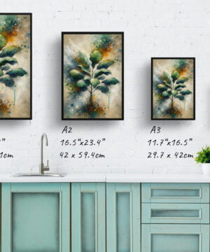 Fiddle Leaf Fig (Ficus Lyrata) Oil Painting Art Print - Whimsical ...