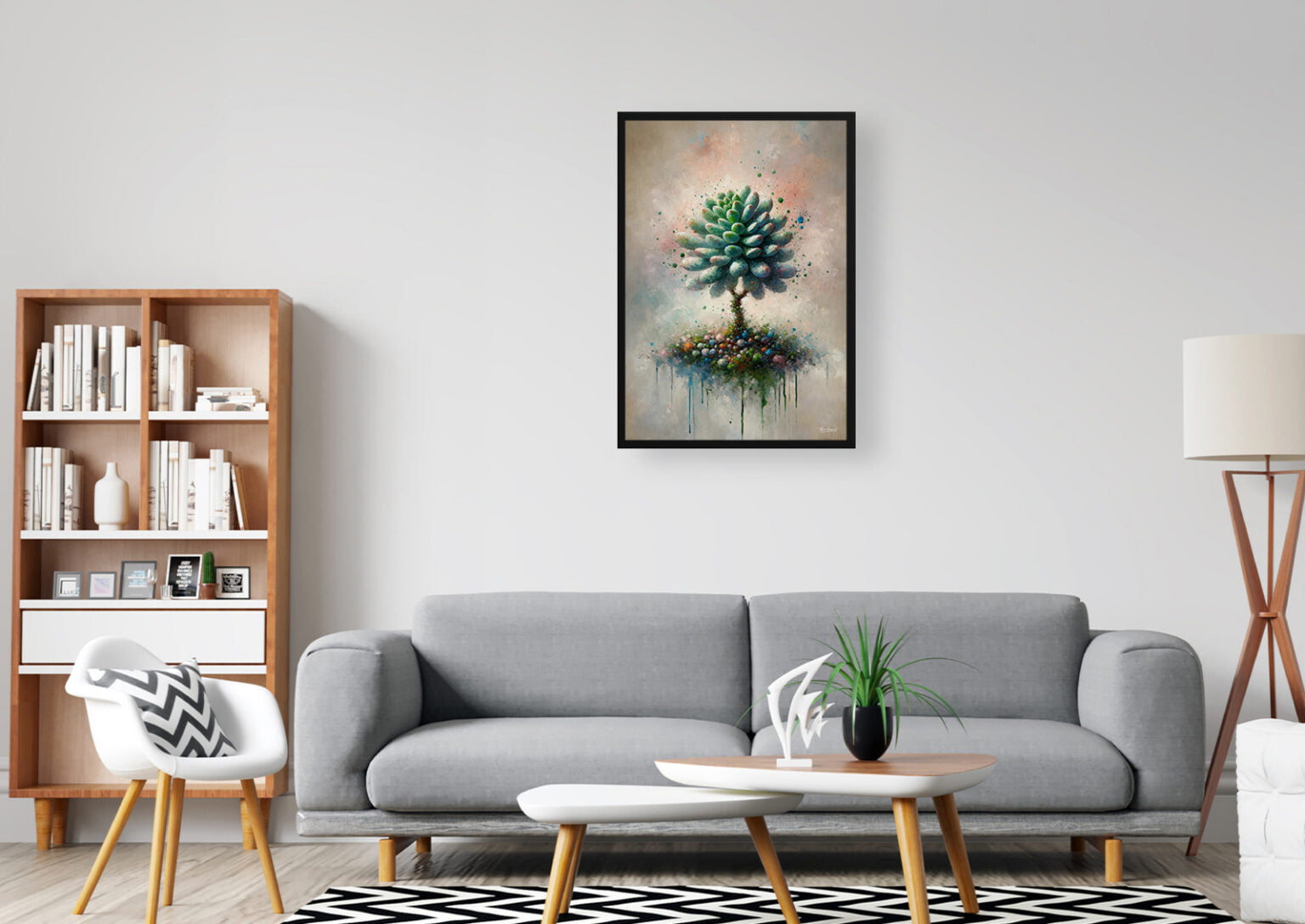 Jade Plant (Crassula Ovata) Oil Painting Art Print - Whimsical Modern ...