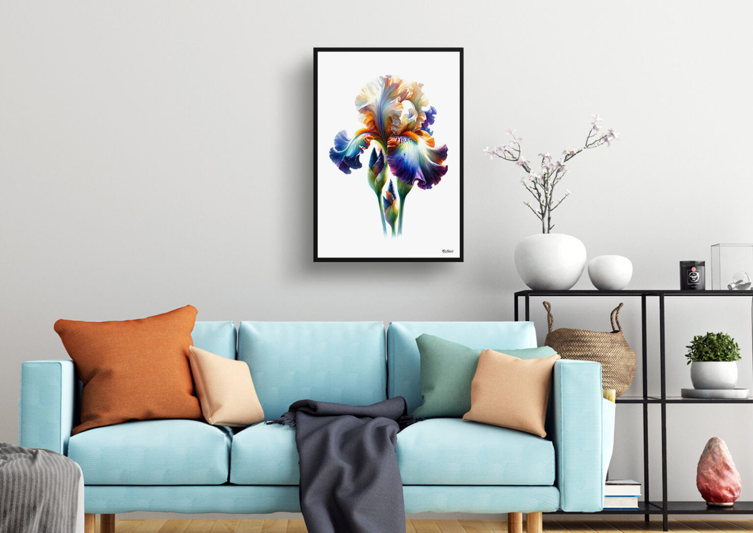 Iris (Fleur-de-lis) Watercolour Painting Style Art Print - Illustration ...