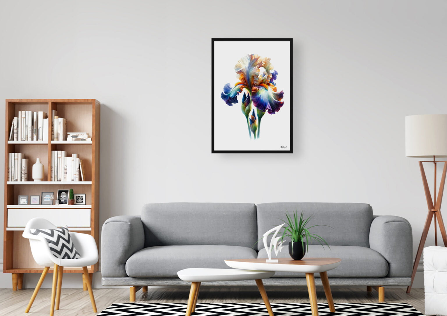 Iris (Fleur-de-lis) Watercolour Painting Style Art Print - Illustration ...