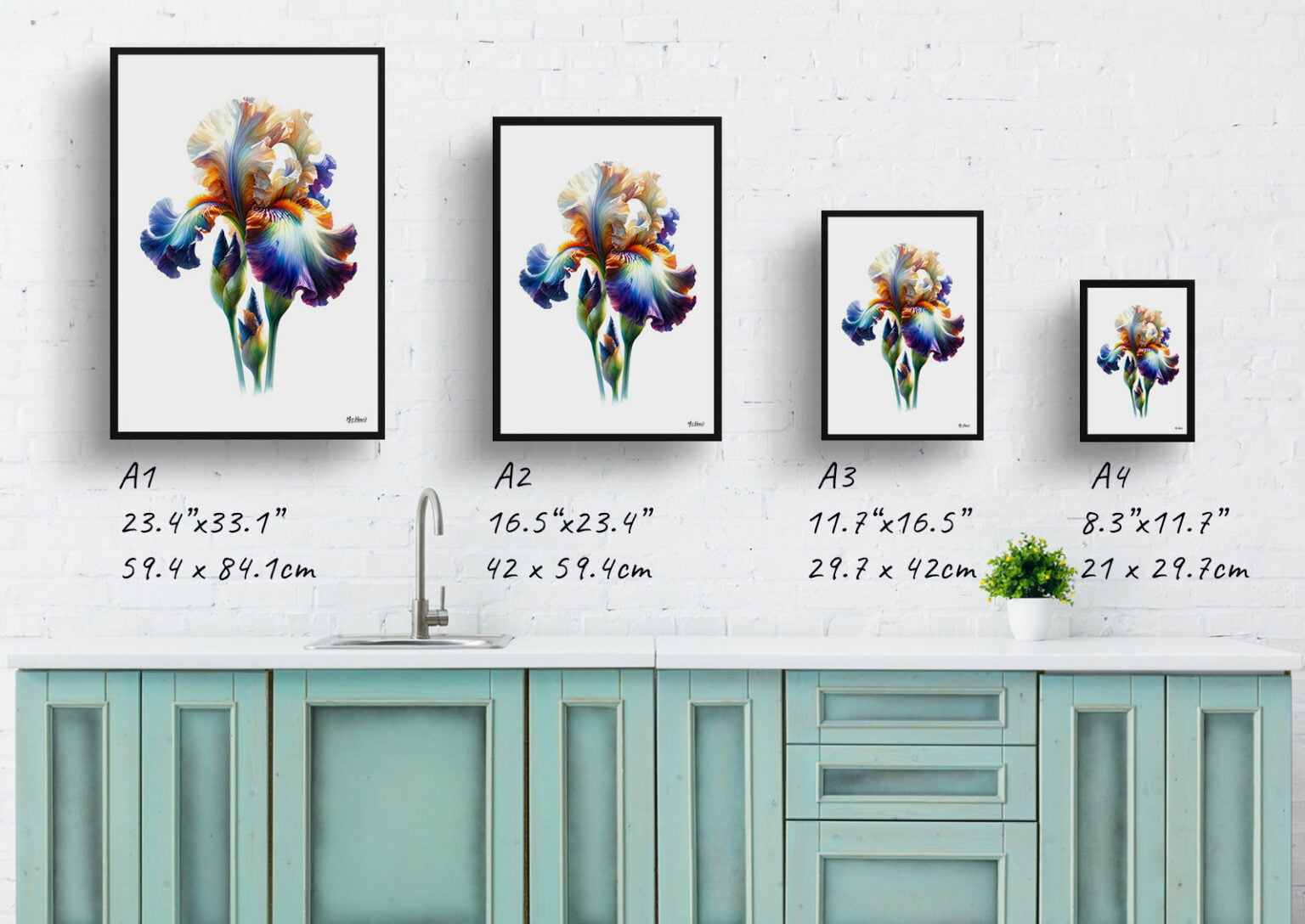 Iris (Fleur-de-lis) Watercolour Painting Style Art Print - Illustration ...