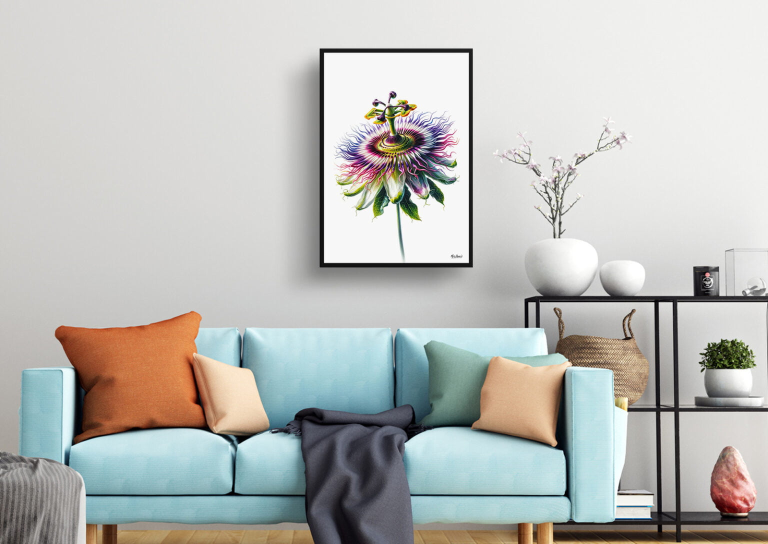 Passion Flower (Passiflora) Watercolour Painting Style Art Print ...