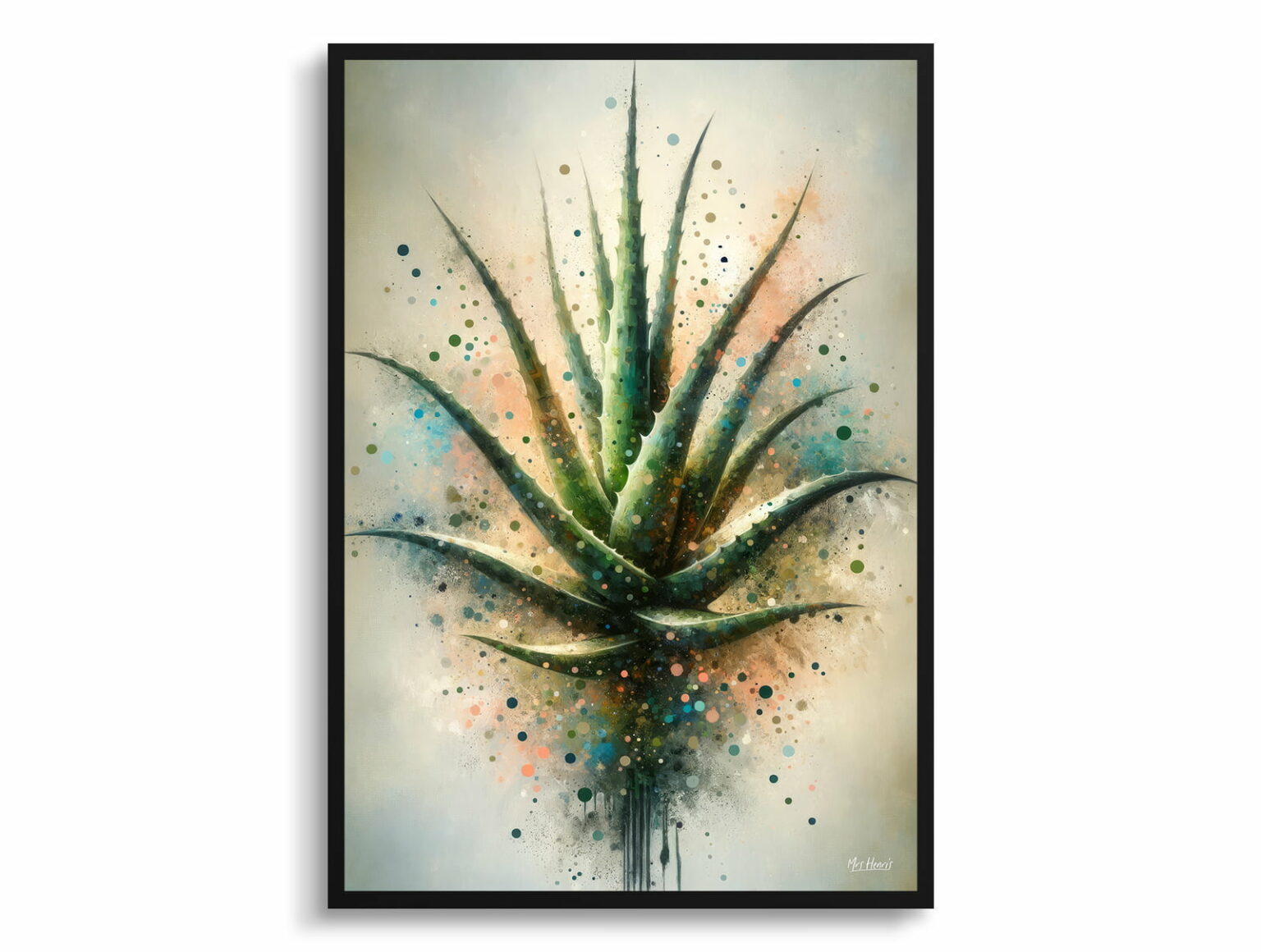 Aloe vera (Aloe barbadensis) Oil Painting Art Print - Whimsical Modern ...