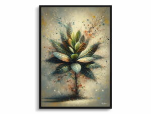 Croton (Codiaeum Variegatum) Oil Painting Art Print - Whimsical Modern ...