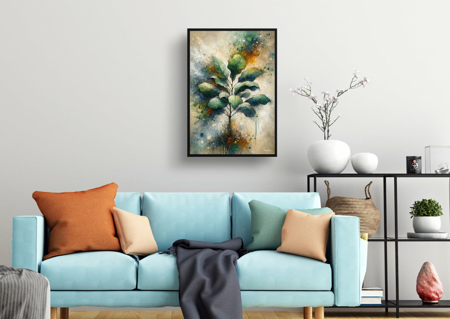 Fiddle Leaf Fig (Ficus Lyrata) Oil Painting Art Print - Whimsical ...