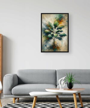 Fiddle Leaf Fig (Ficus Lyrata) Oil Painting Art Print - Whimsical ...