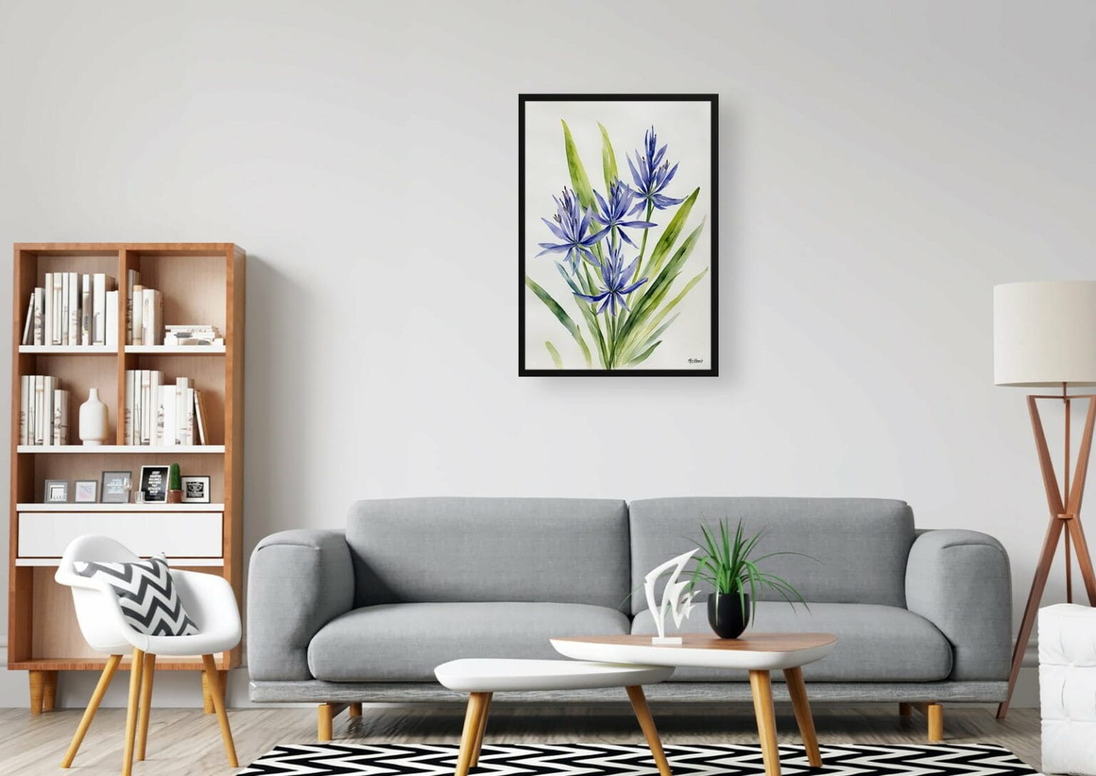 Wild Hyacinths (Camassia Leichtlinii) Watercolour Botanical Art Print ...