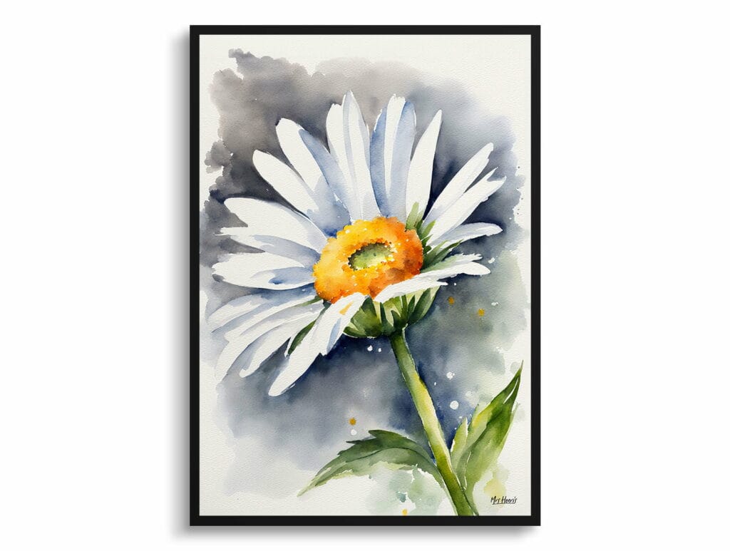 Oxeye Marguerite Watercolour Botanical Art Print - Daisy Framed Plant ...