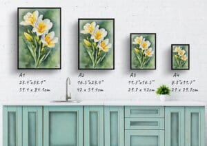 Cape-cowslip Watercolour Botanical Art Print - Freesia Framed Plant ...