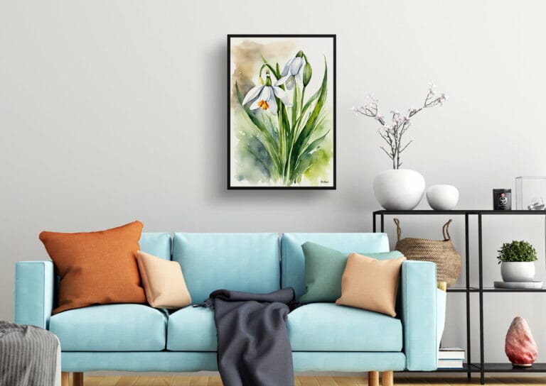 Giant Summer Snowflake Watercolour Botanical Art Print - Leucojum ...