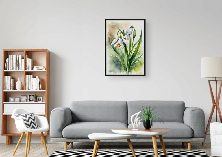 Giant Summer Snowflake Watercolour Botanical Art Print - Leucojum ...