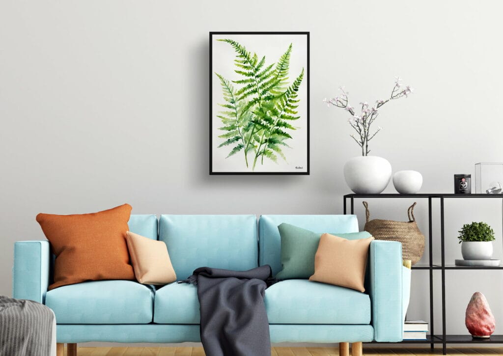 Sensitive Fern Watercolour Botanical Art Print - Onoclea Sensibilis ...