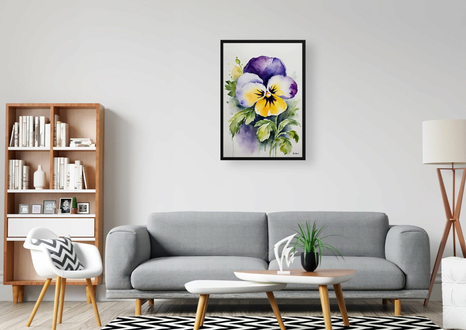 Pansy Heartsease Watercolour Botanical Art Print - Viola Framed Plant ...